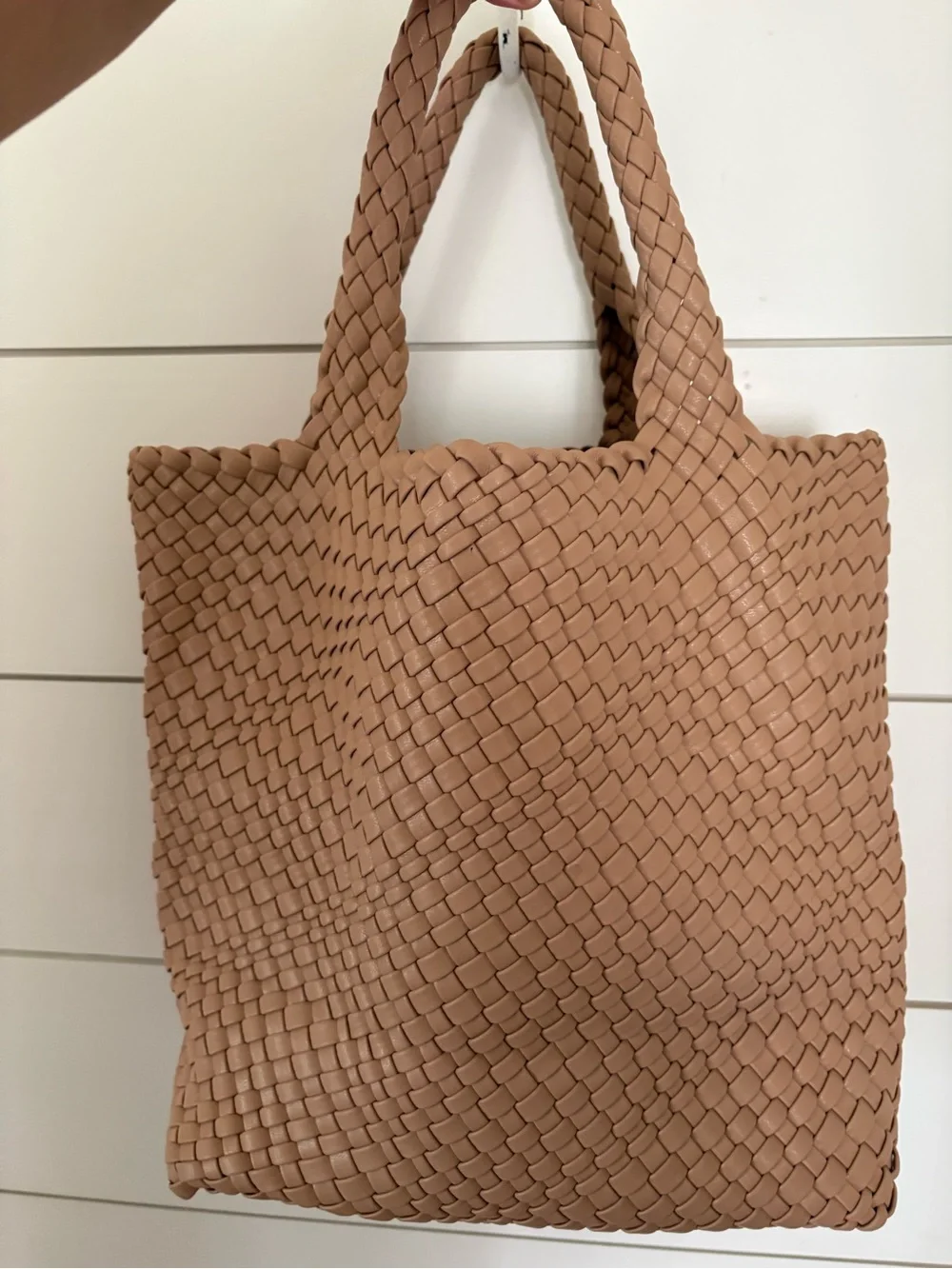 Bags | Braided Leather Tote Bag In Light Brown | Poshmark